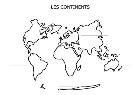 Carte Des 5 Continents Vierge à Imprimer My blog