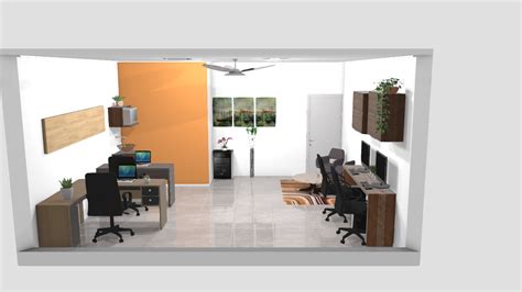 Escritorio Mesas Parede De Fernanda Planta 3D Mooble