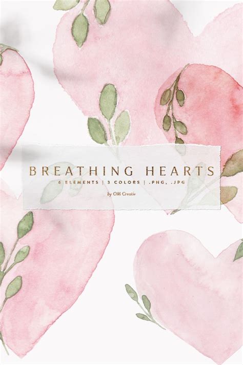 Pink Watercolor Hearts Clipart Watercolor Heart Pink Watercolor