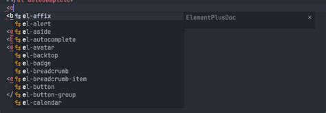 element plus doc 一个用于在vscode中帮助提示element plus的文档插件
