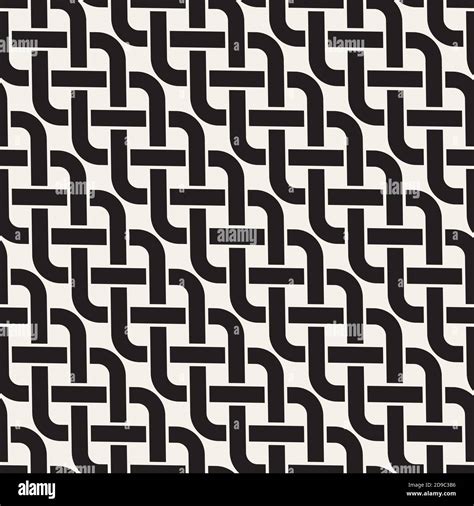 Vector Seamless Pattern Decorative Geometric Interlaced Lines Design