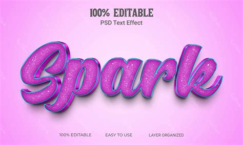Effet de texte 3d étincelant violet brillant Fichier PSD Photoshop