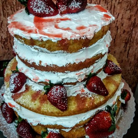 Bolo Naked Cake De Morangos Elo Produtos Especiais