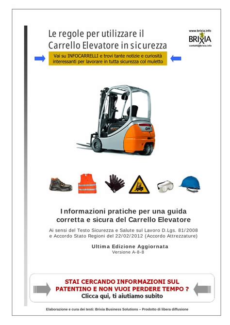 PDF Le Regole Per Utilizzare Il Carrello Elevatore In Sicurezza