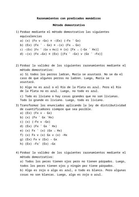 DOCX Lógica de Predicados Ejercicios DOKUMEN TIPS