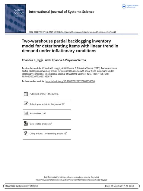 two warehouse partial backlogging inventory model for deteriorating items with linear trend in