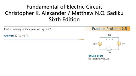 Practice Problem Fundamentals Of Electric Circuits Youtube