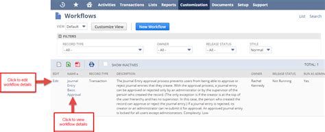 Netsuite Applications Suite Workflow Manager Interface