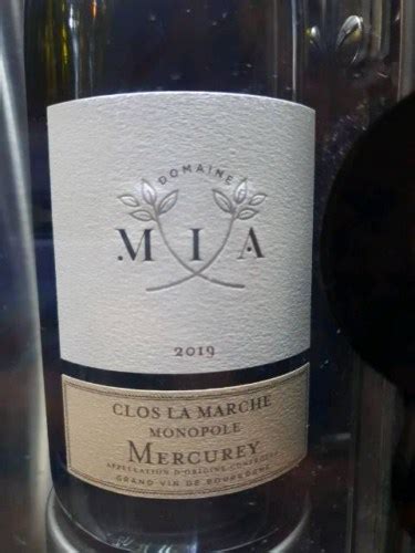 Domaine MIA Mercurey Clos La Marche Monopole Vivino