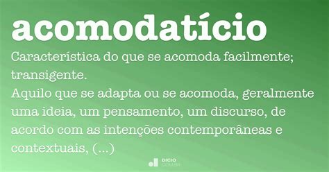 Acomodatício Dicio Dicionário Online de Português