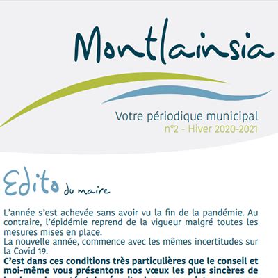 Le Petit Bulletin Municipal Commune De Montlainsia