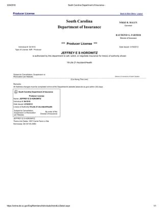 South Carolina Life And Health Insurance License PDF