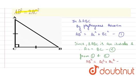 Abc Is A Isosceles Right Angled Triangle Right Angled At C Prove Tha