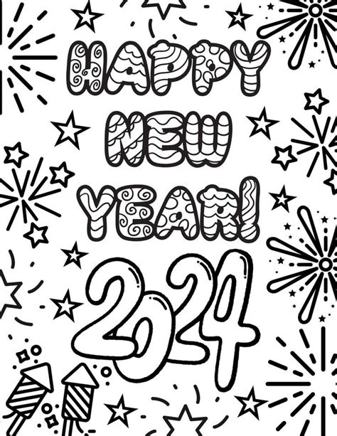 20 Free New Year Coloring Pages For 2024 New Year Coloring Pages