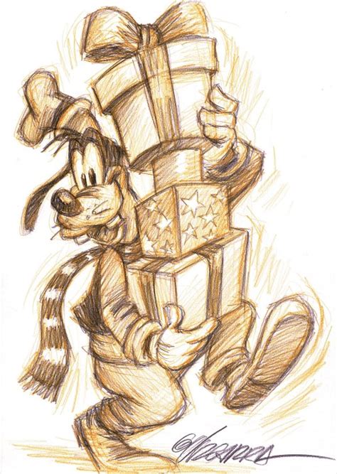 Goofy Christmas Gifts Original Drawing Joan Vizcarra Catawiki