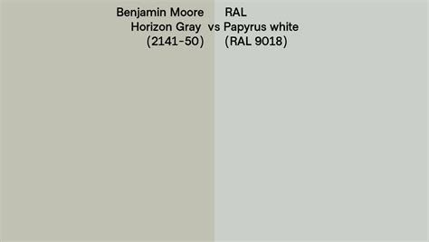 Benjamin Moore Horizon Gray 2141 50 Vs RAL Papyrus White RAL 9018