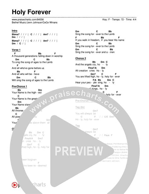 Holy Forever Chords PDF Bethel Music Jenn Johnson CeCe Winans