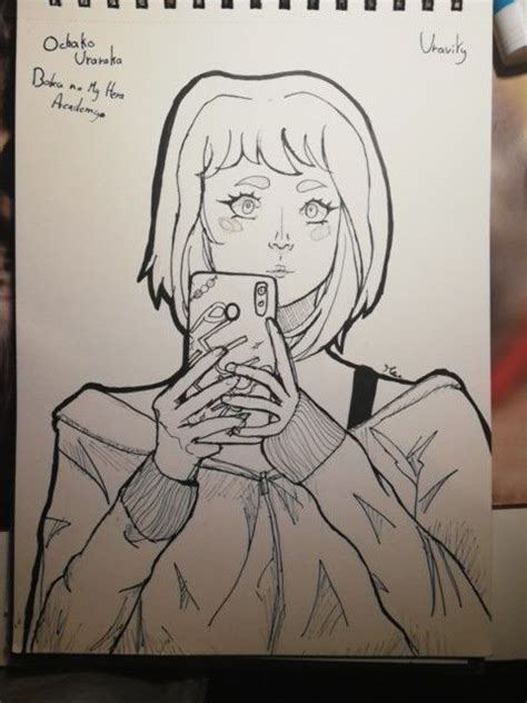 Ochako Uraraka Uravity Drawing Bnha Mha Fanart Drawings Sketches