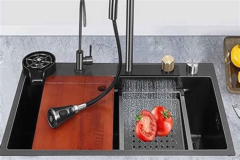 Nano Un Vier De Cuisine Futuriste Et Multifonctionnel Avec Lave Verre