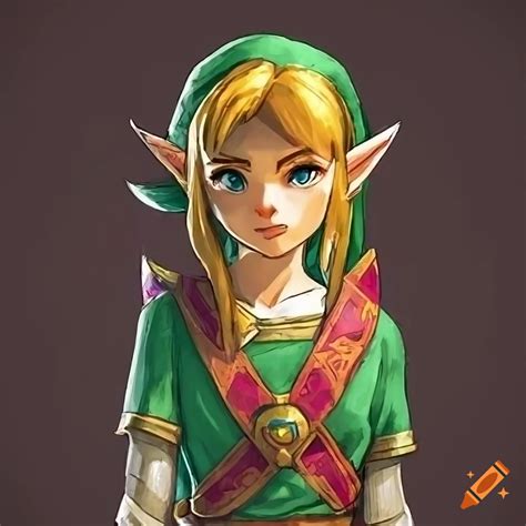 Cosplay Of Female Link From Legend Of Zelda In A Sari On Craiyon