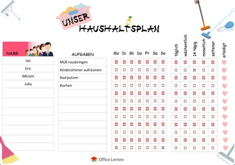 Kostenlose Haushaltsplan Vorlagen Office Lernen