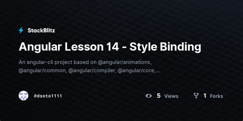 Angular Lesson 14 Style Binding StackBlitz