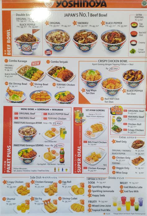 Harga Menu Yoshinoya Terbaru Di Surabaya Surabaya