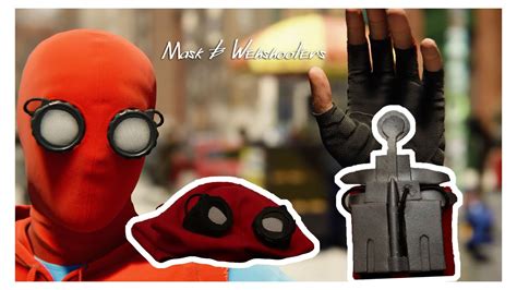 Spider Man Homecoming Homemade Suit 4 Mask And Webshooters YouTube