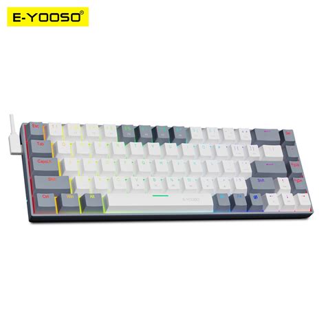 E YOOSO Z686 RGB USB 60 Mini Slim Mechanical Gaming Wired Keyboard Red
