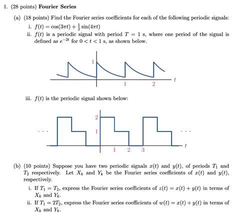 solved 1 28 points fourier series a 18 points find
