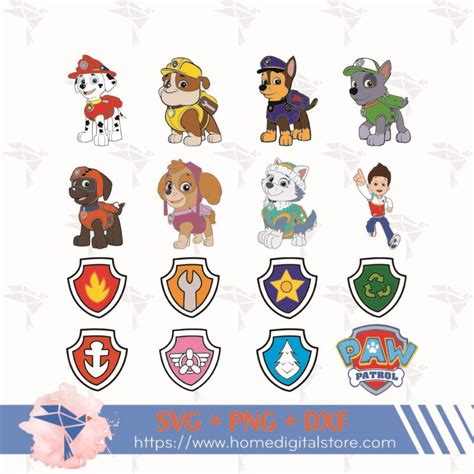 Paw Patrol Outline SVG PNG DXF