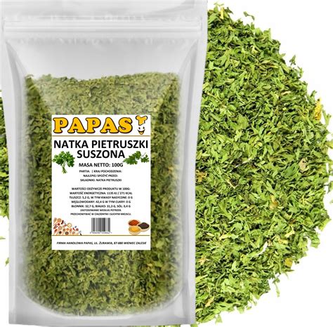 NATKA PIETRUSZKI 100G liście suszona nać naturalna JAKOŚĆ PAPAS