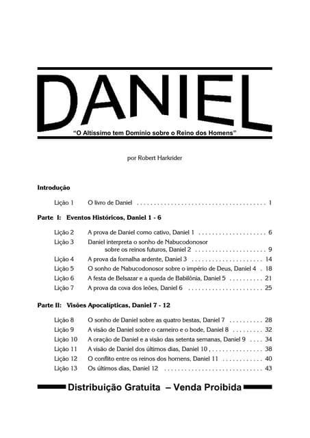 Estudo Sobre O Livro De Daniel Capitulo Por Capitulo Livro De