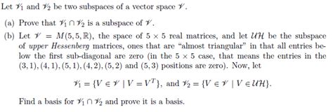 solved let v 1 and v 2 be two subspaces of a vector space