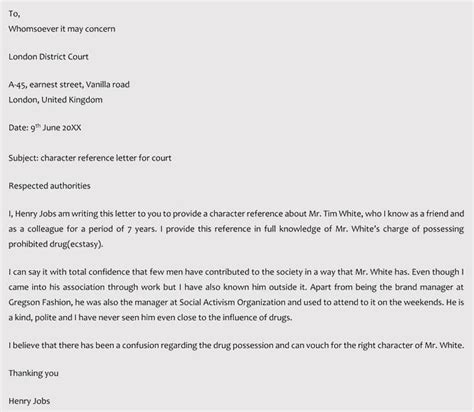 Dui Character Letter Sample Image Result For Character Letters For