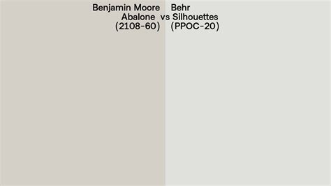 Benjamin Moore Abalone 2108 60 Vs Behr Silhouettes PPOC 20 Side By