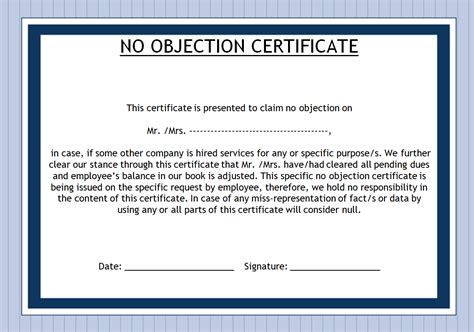 Application To Principal For Noc No Objection Certificate Format