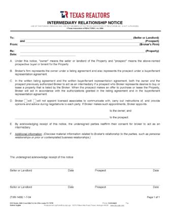 Free Texas Real Estate Listing Agreement PDF Word
