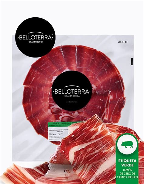 Jamón de cebo de campo ibérico cortado a mano 80 gr Jamón de Los
