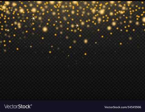 Gold Glitter Particles Isolate On Png Royalty Free Vector