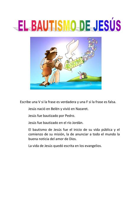 Actividad interactiva de El Bautismo para 3º DE PRIMARIA Puedes hacer
