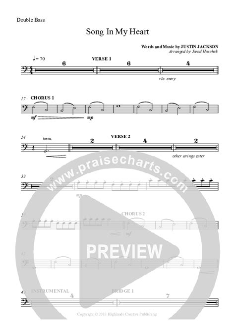 Song In My Heart String Bass Sheet Music Pdf Highlands Worship