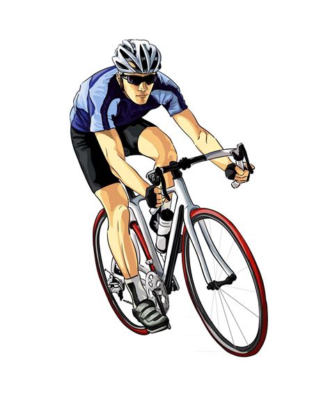 Abstract Cyclist On A Race Track From Splash Of Watercolors Colored