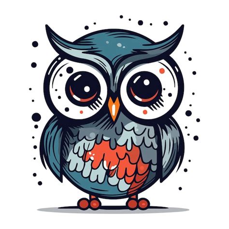 Premium Vector Owl Vector Illustration Cute Cartoon Owl With Big Eyes