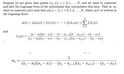 solved write a matlab code for the lagrange interpolation of