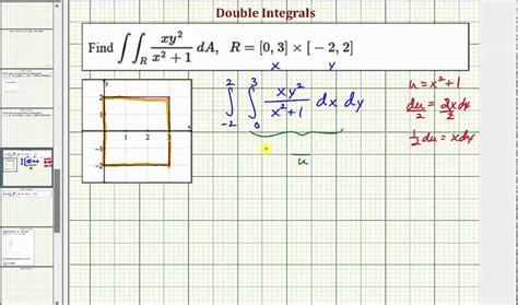 evaluate a double integral using substitution over a rectangular region f x y xy 2 x 2 1