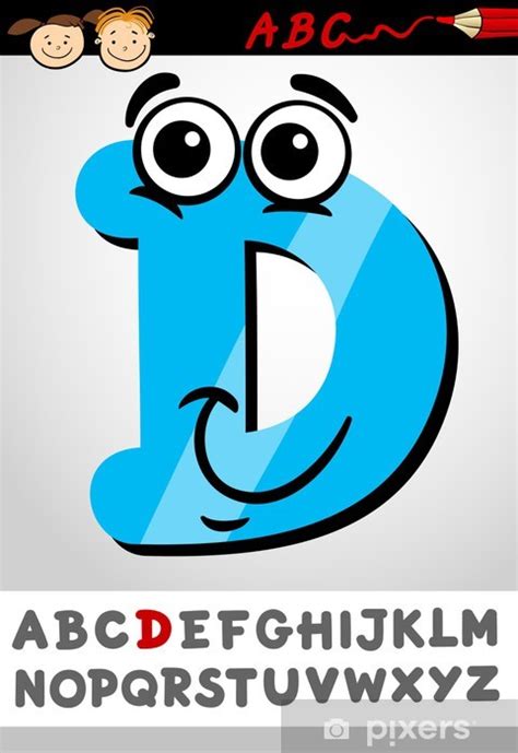 Çıkartması Pixerstick Komik d harfi karikatür illüstrasyon PIXERS TR