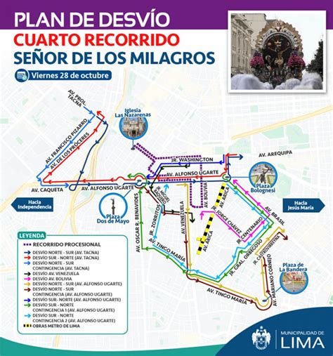 Conoce los desvíos por el cuarto y quinto recorrido de la procesión