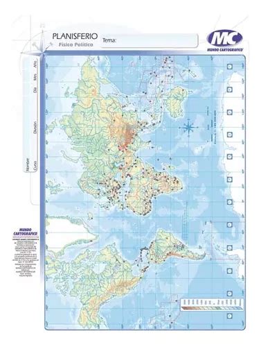 Mapa Escolar N3 X40u Planisferio Físico político 24x19cm en venta en