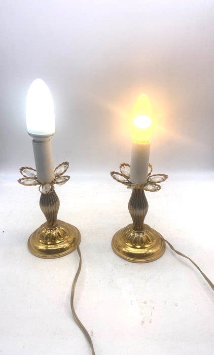 Due Lampade Da Tavola In Ottone E Cristallo Vetro Catawiki